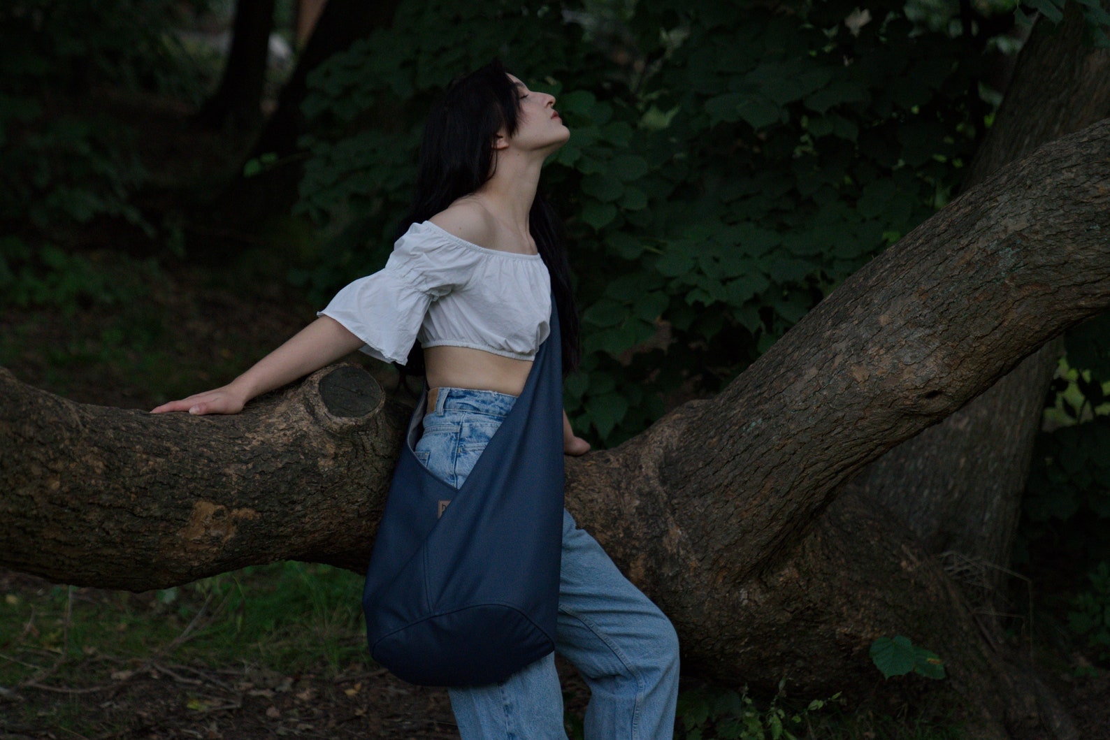XXL Blue Hobo Bag. Large Shoulder Crossbody Handbag. Durable | Etsy