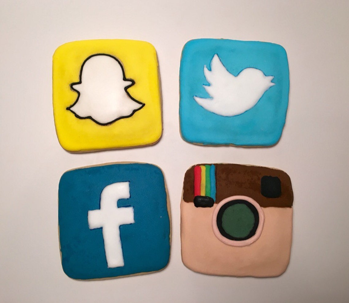Social Media Theme Cookies - Etsy