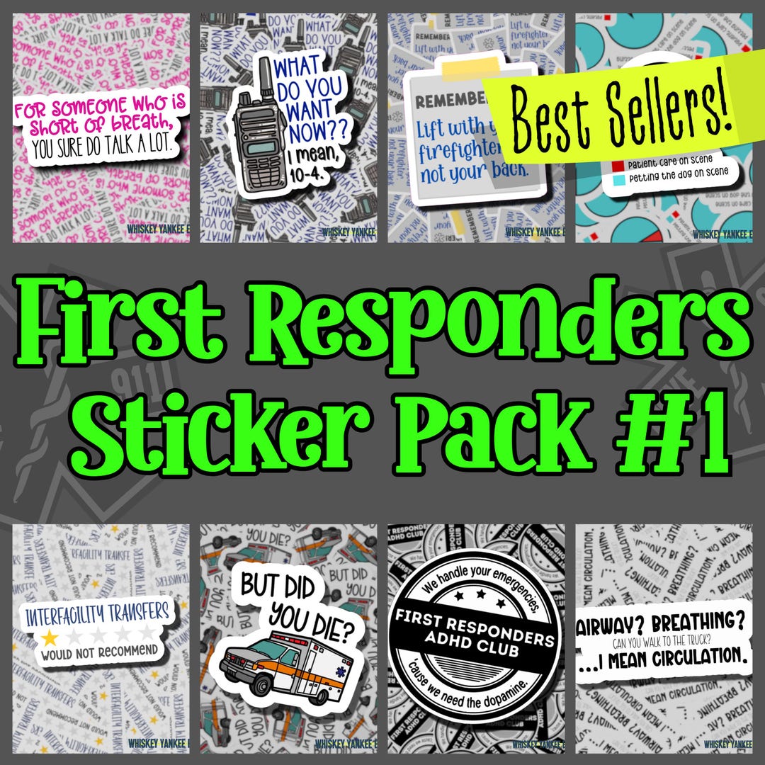 First Responder Sticker Pack #1 | Paramedic | First Responder Stickers ...