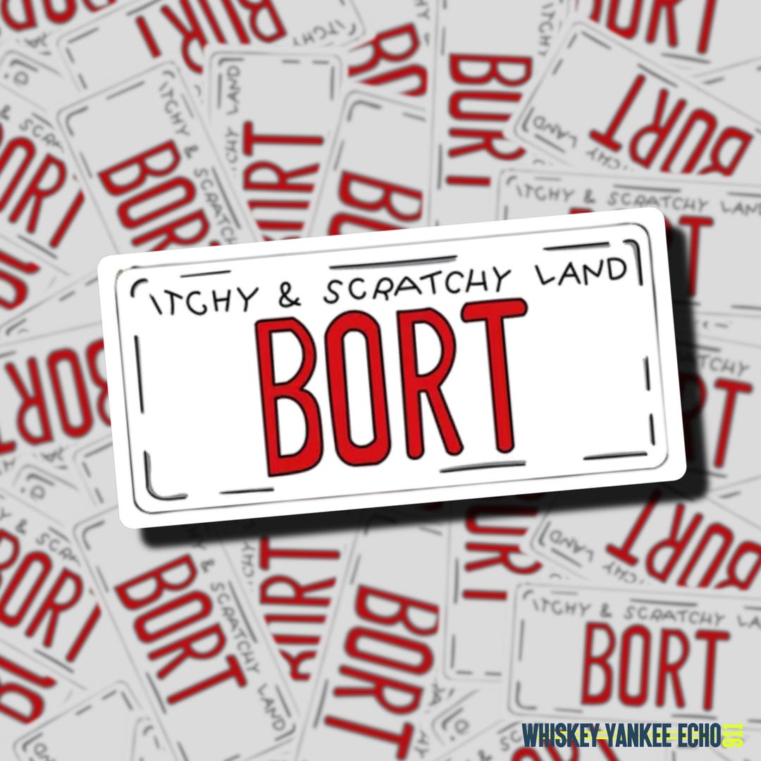 Bort License Plate Sticker | Nostalgic Stickers | the Simpsons | Retro ...
