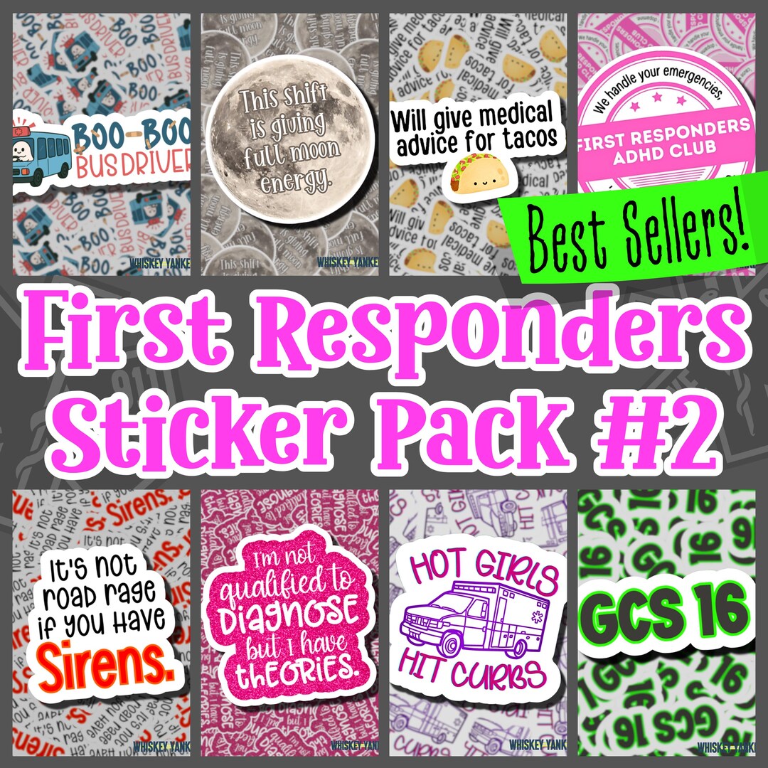 First Responder Sticker Pack # 2 | Paramedic | First Responder Stickers ...