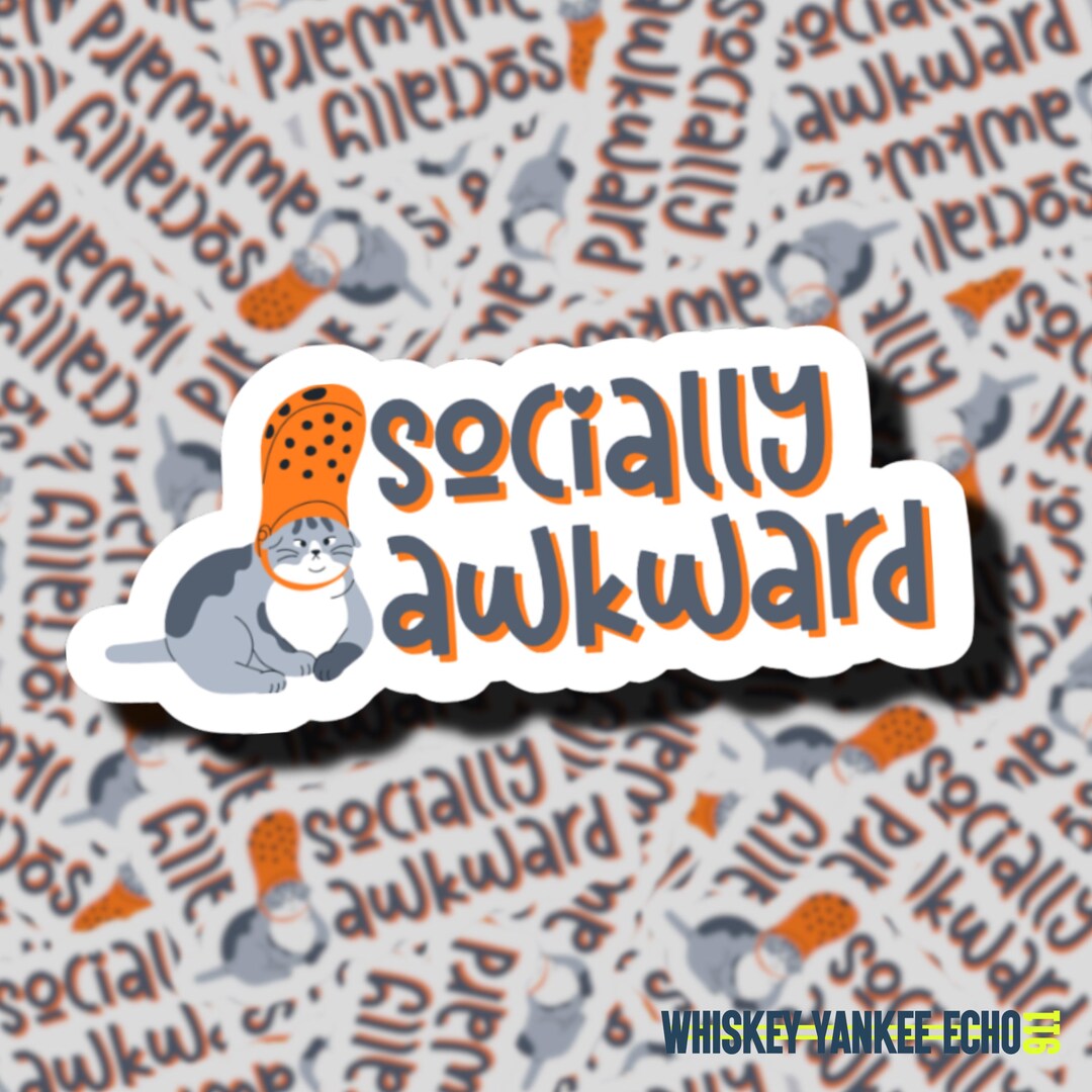 Socially Awkward | Awkward Cat Sticker | First Responders | EMS ...