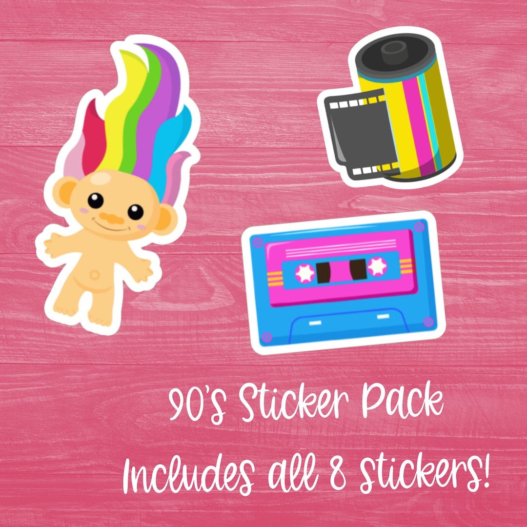 90's Sticker Pack includes 8 Stickers - Etsy