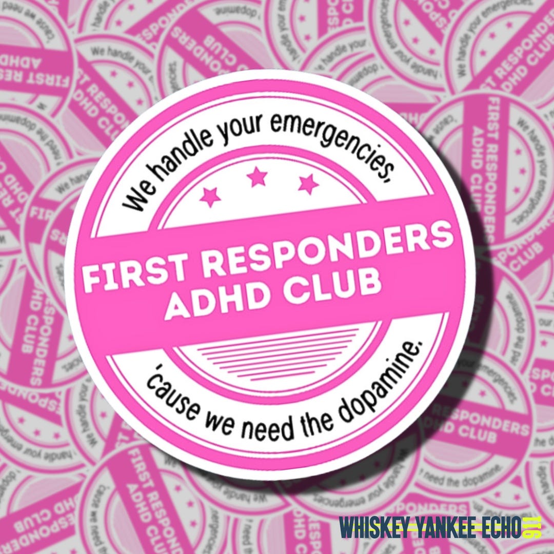 ADHD First Responder Club (pink) | First Responder Sticker | Paramedics ...