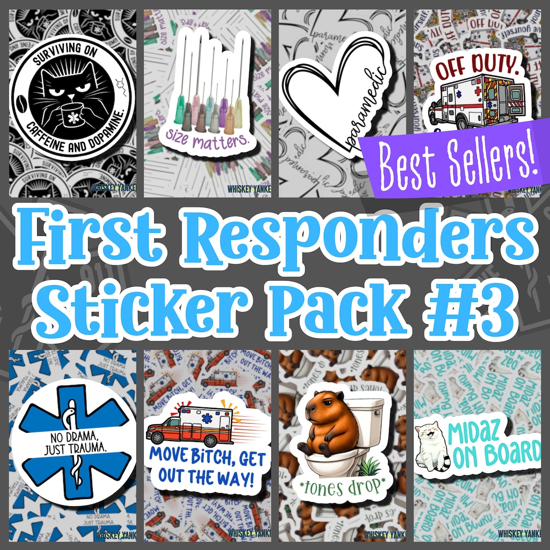 First Responder Sticker Pack #3 | Paramedic | First Responder Stickers ...