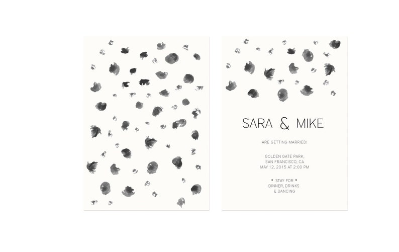 Painted Polka Dot Wedding Invitations - Etsy