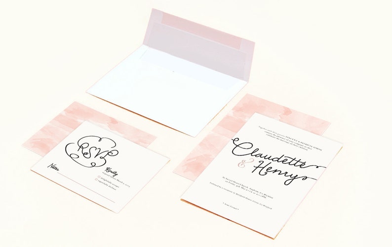 Blushing Bride Wedding Invitations - Etsy