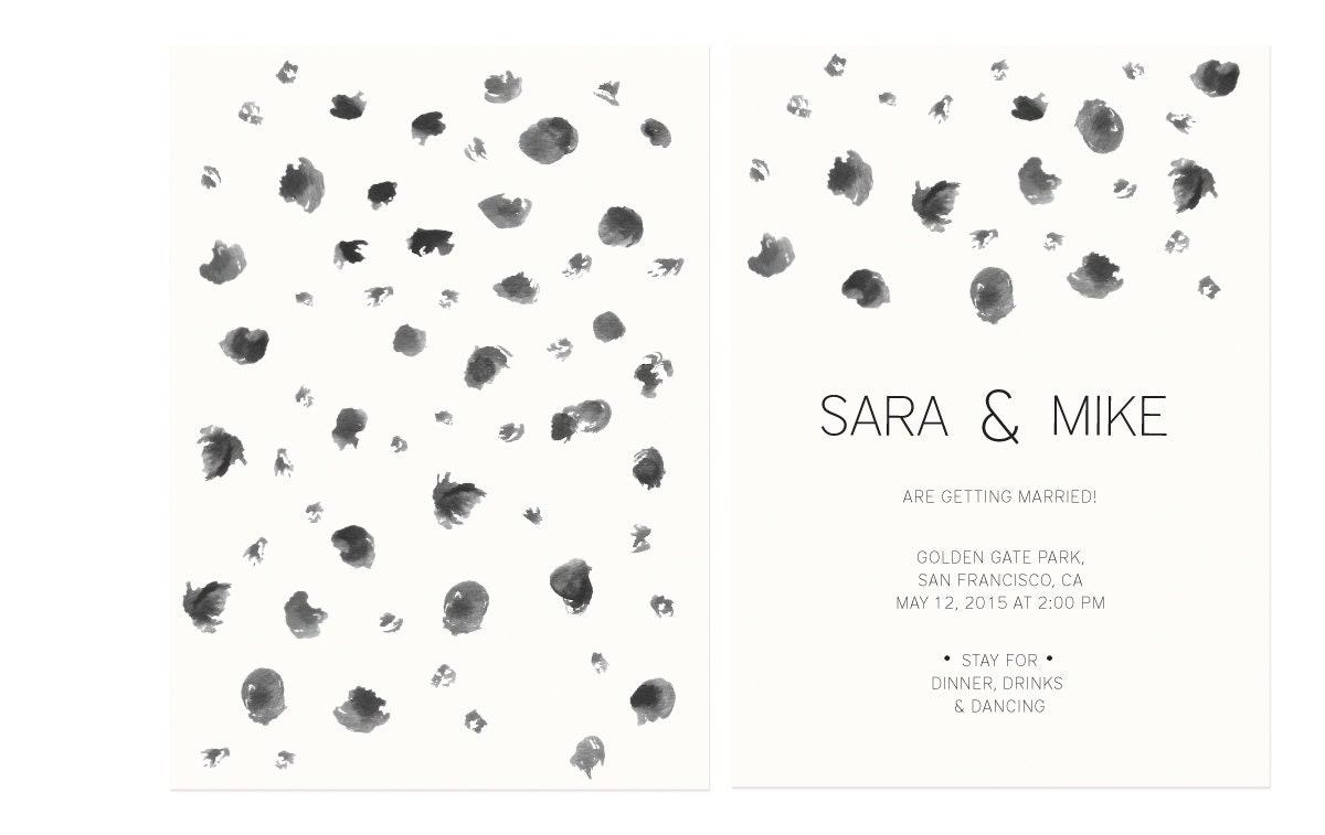 Painted Polka Dot Wedding Invitations - Etsy
