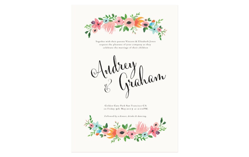 Spring Flowers Wedding Invitations - Etsy