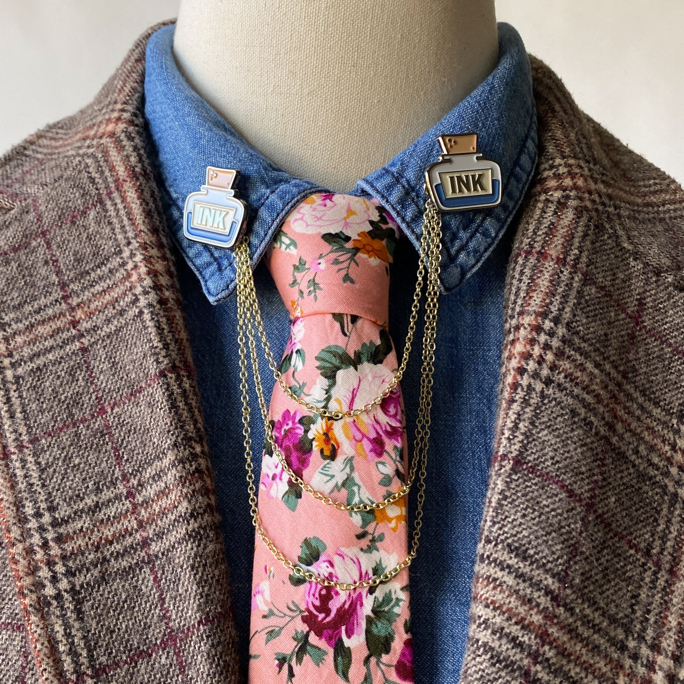 Triple Collar Chain Showoff Your Own Pins | Etsy