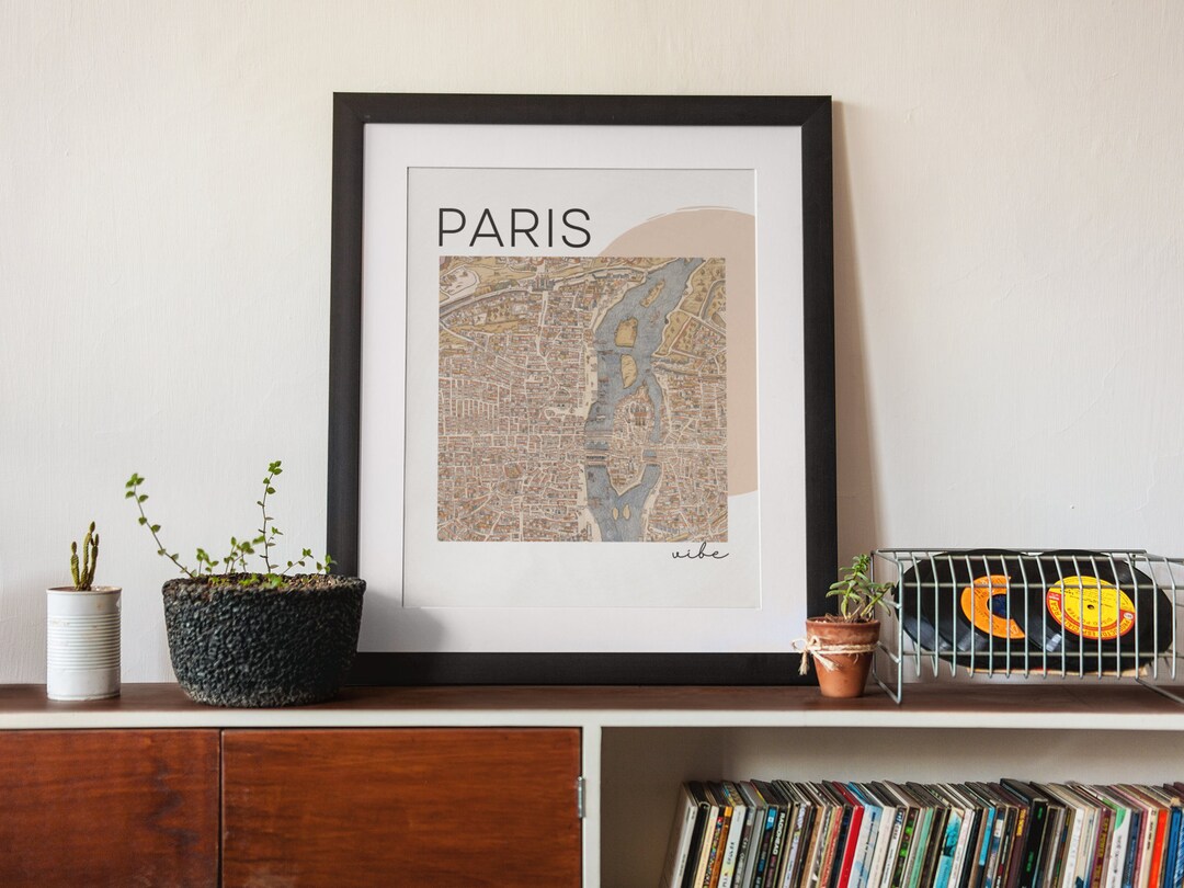 Paris Map, Digital Art Paris, Paris Print, Paris Wall Art, Paris Poster ...