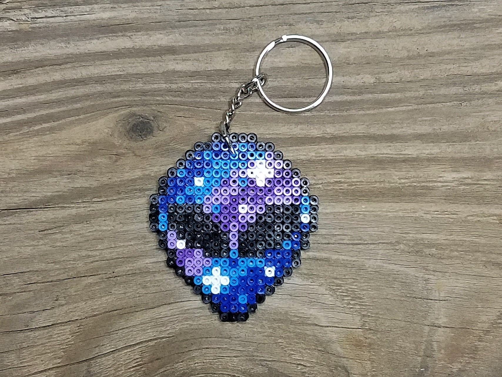 Alien Head Fuse Bead Keychain UFO Outer Space Ship Keyring | Etsy