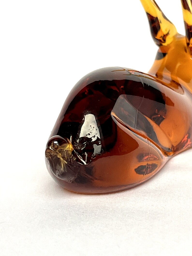 Vintage Kanawha Glass Bunny Amber Glass Rabbit Figurine - Etsy