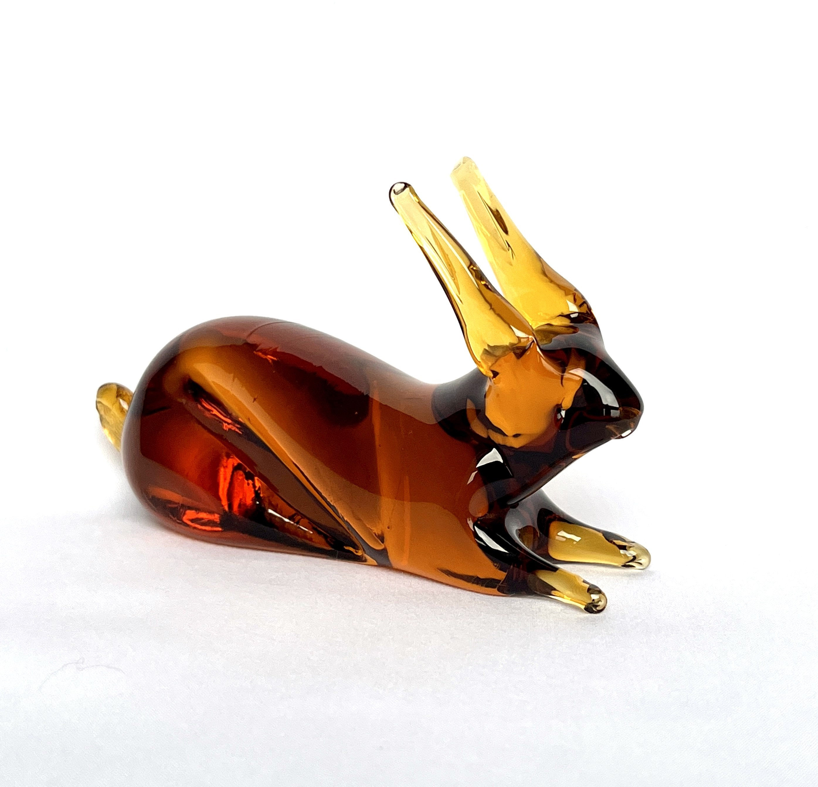 Vintage Kanawha Glass Bunny Amber Glass Rabbit Figurine - Etsy