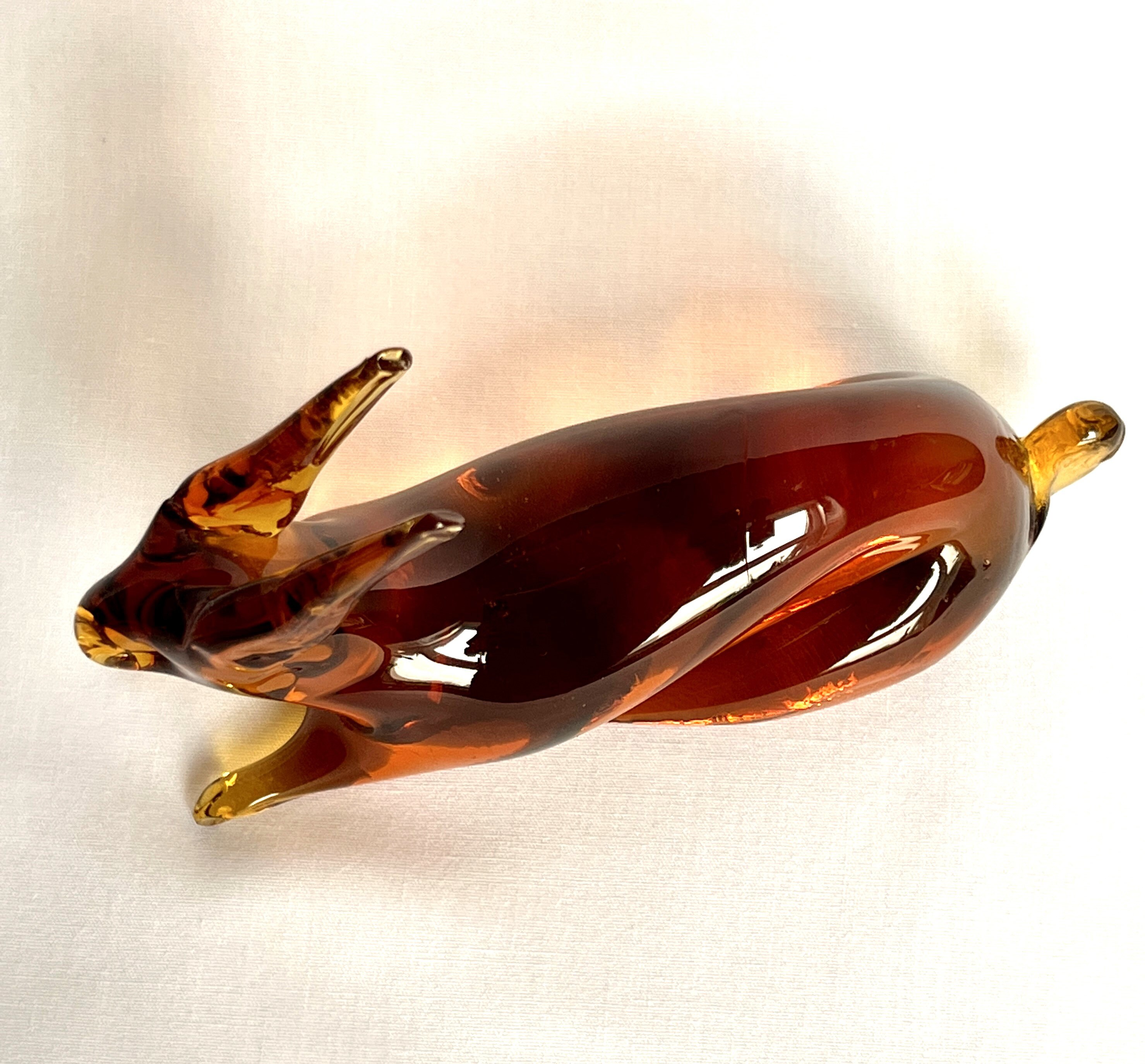 Vintage Kanawha Glass Bunny Amber Glass Rabbit Figurine - Etsy