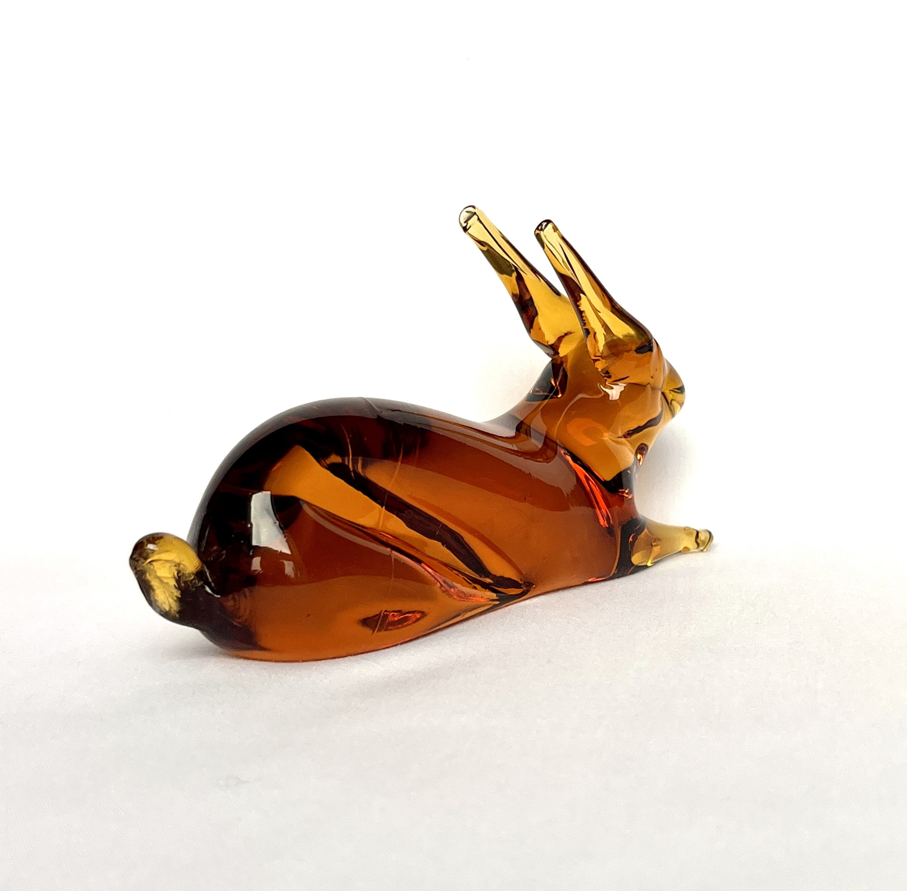 Vintage Kanawha Glass Bunny Amber Glass Rabbit Figurine - Etsy