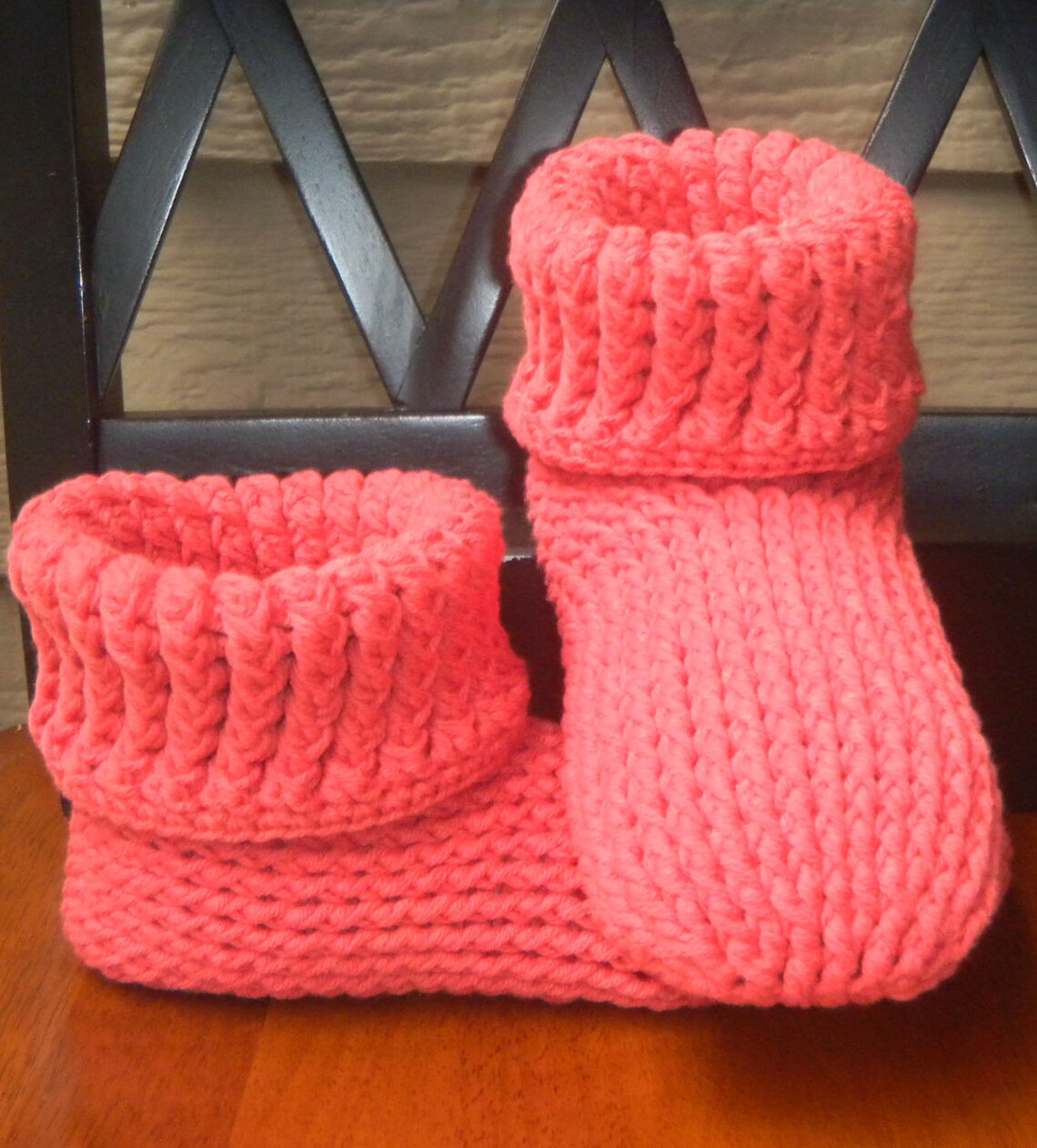 CROCHET PATTERN Knit Look Slipper Boots (adult Sizes 3-12) Instant ...