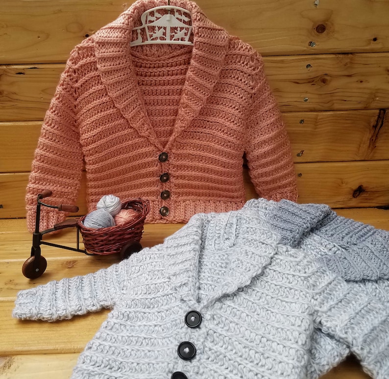 CROCHET PATTERN Jordan Shawl Collared Baby Cardigan Jacket Sweater ...