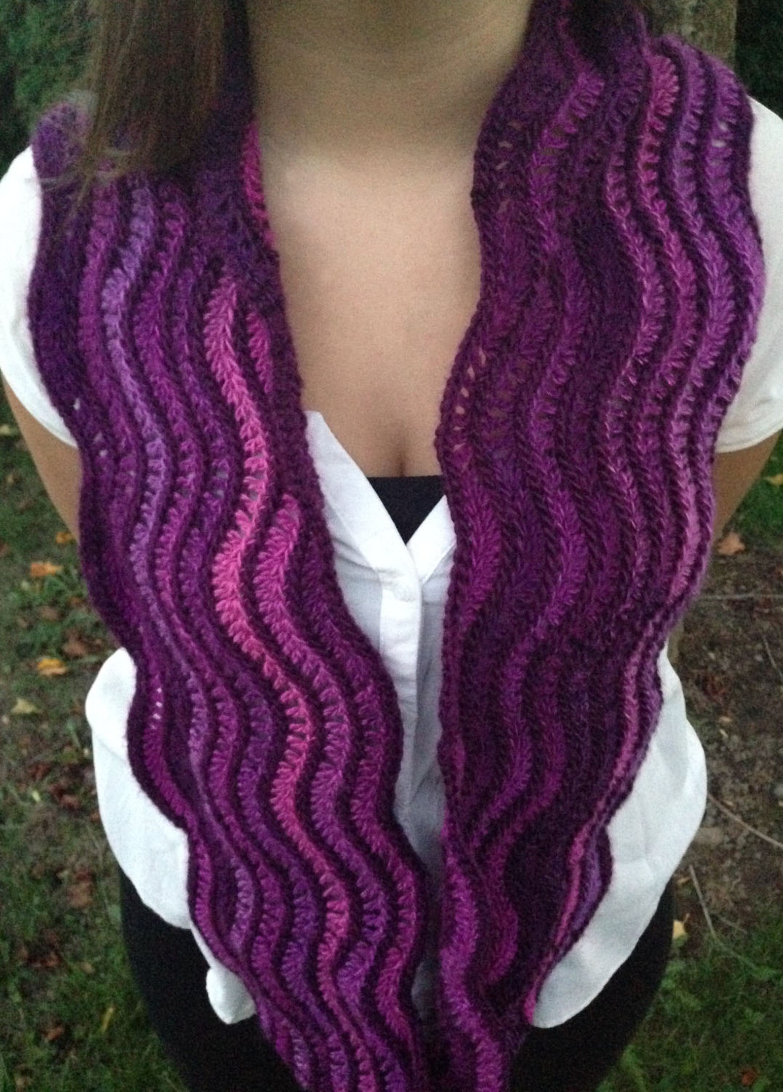 CROCHET PATTERN Wavy Infinity Scarf/cowl Neck Warmer Instant | Etsy