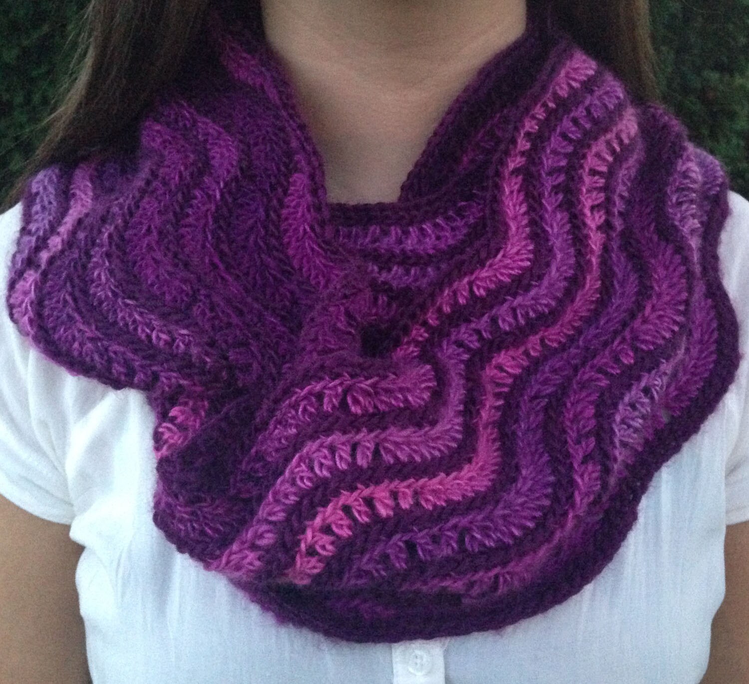 CROCHET PATTERN Wavy Infinity Scarf/Cowl Neck Warmer Instant | Etsy