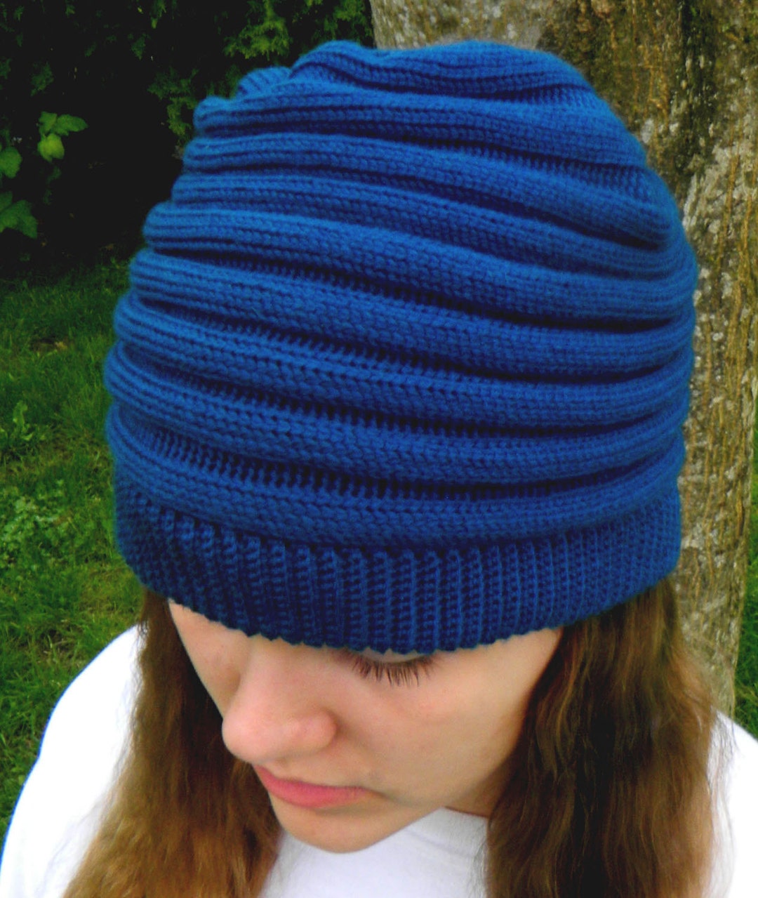 CROCHET PATTERN Fine Ridged Slouchy Beanie Hat for Men and Women Adult ...