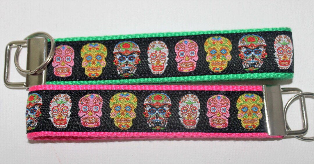 Sugar Skull Key Chain - Etsy