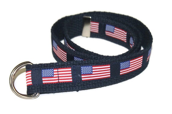 American Flag Belt Adjustable D-ring | Etsy