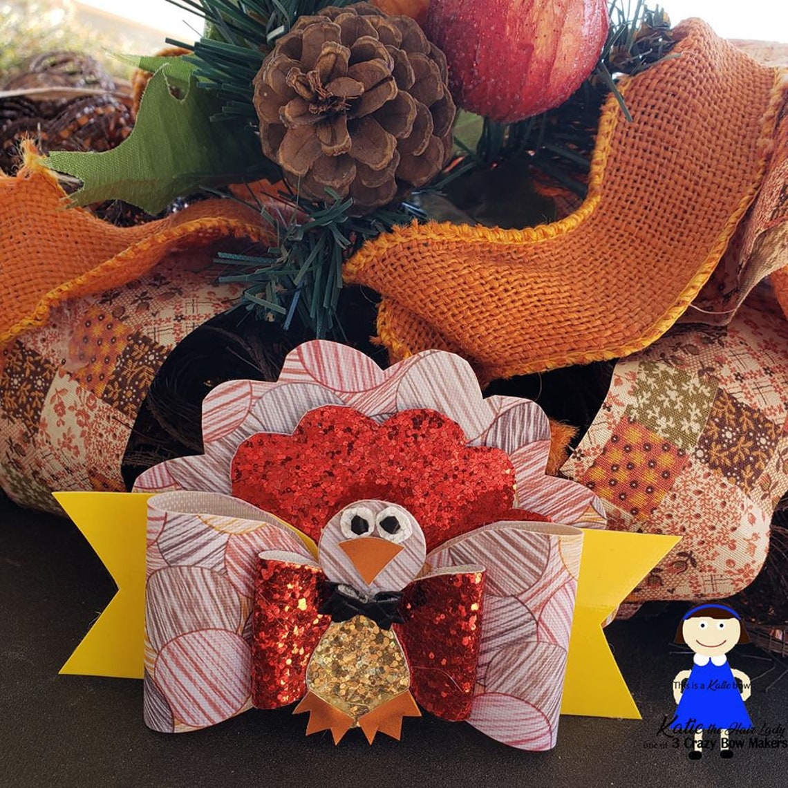 Turkey Bow Template SVG DXF and Printable PDF - Etsy