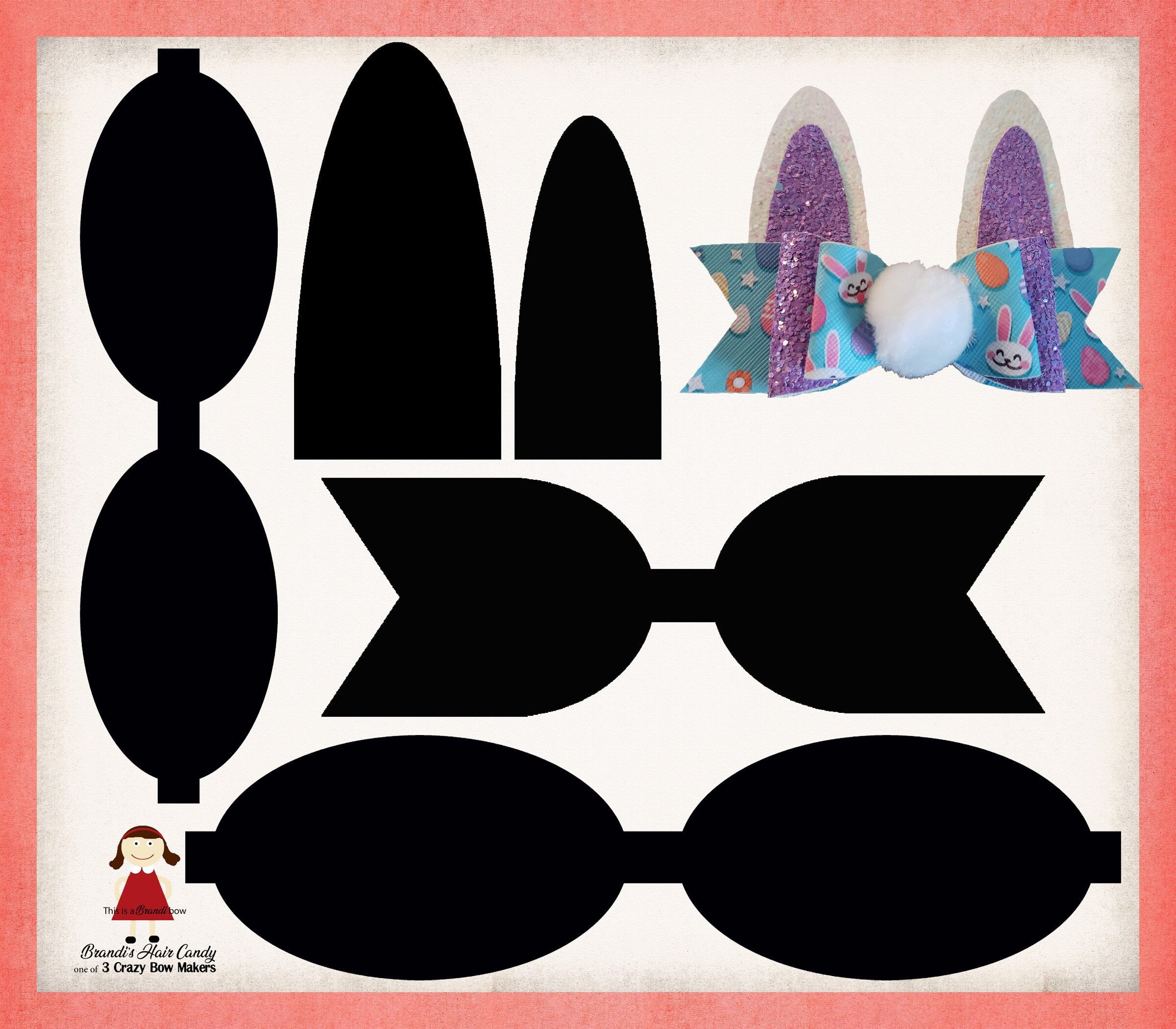 Faux Leather Bunny Bow Template Printable Pdf and Svg - Etsy