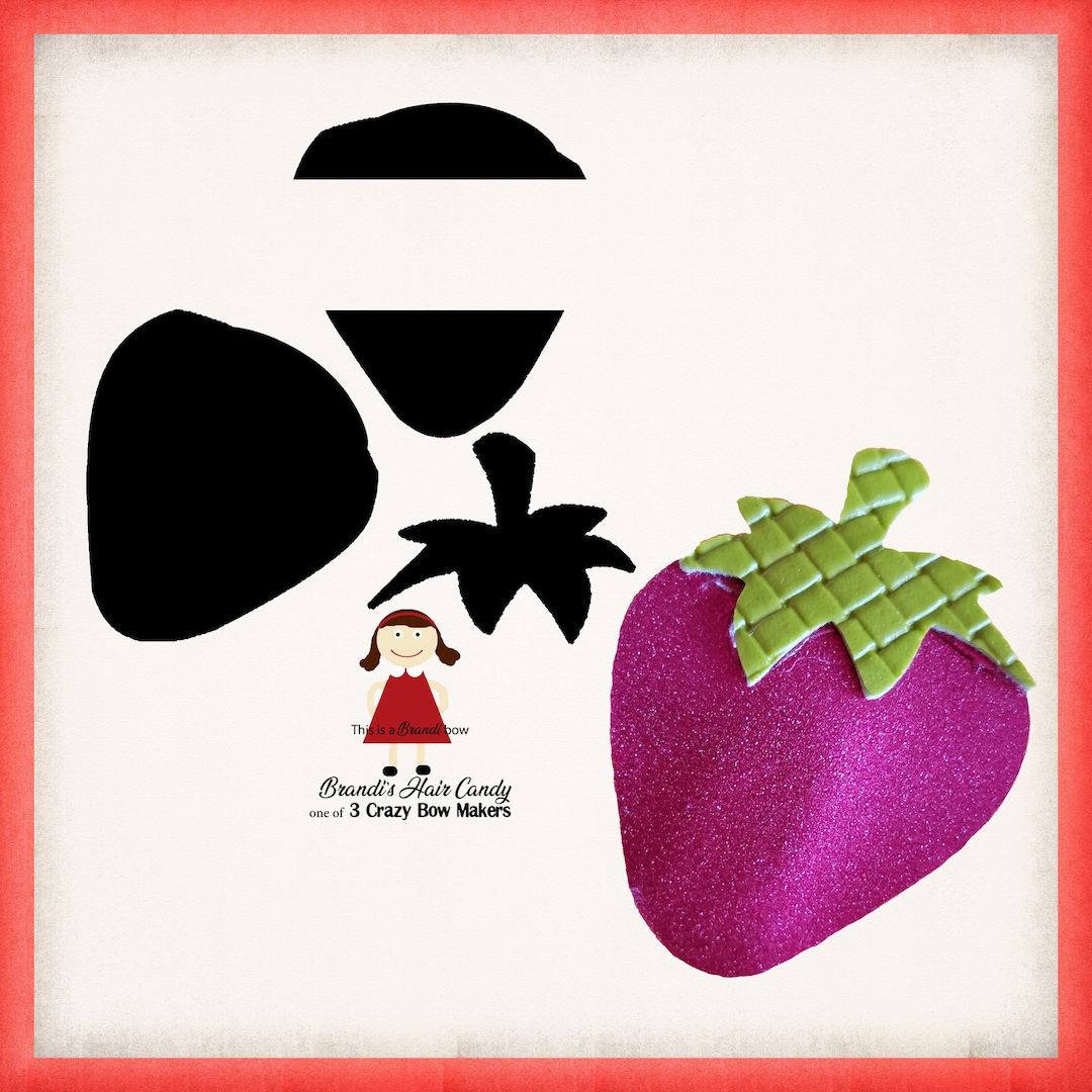 Strawberry Snap Clip Template SVG and Printable PDF - Etsy