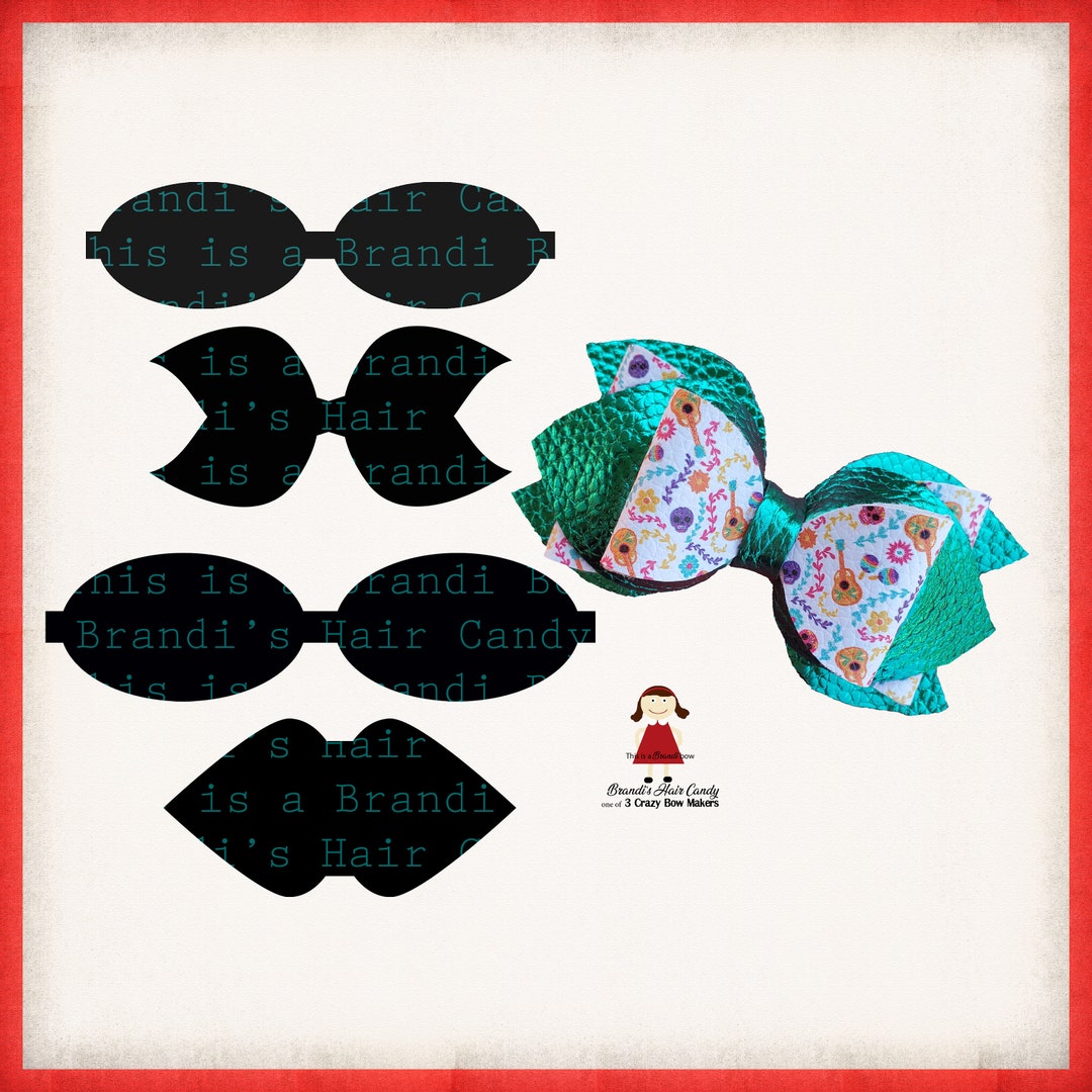 Funky Stacked Faux Leather Bow Template SVG, DXF, and Printable PDF - Etsy