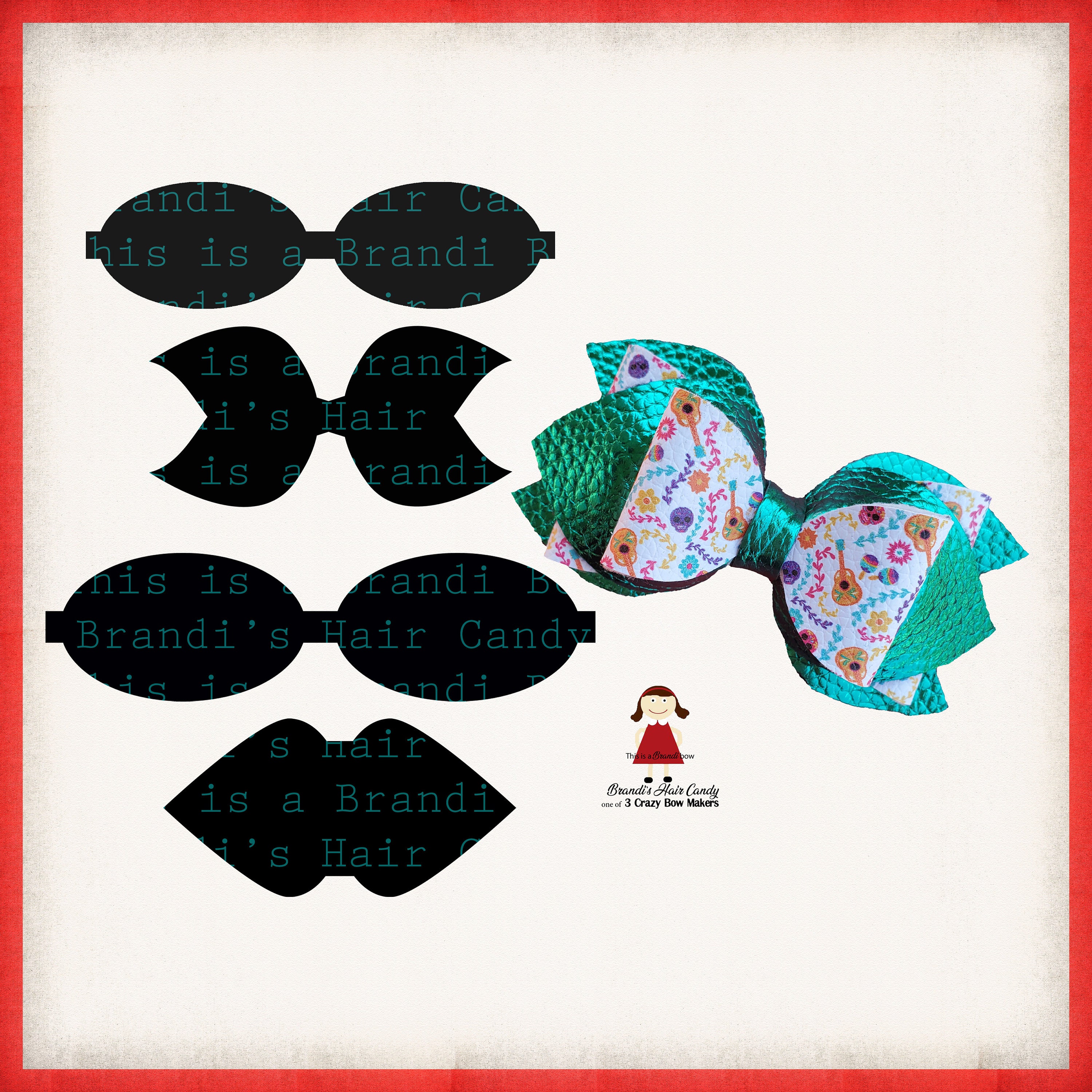 Funky Stacked Faux Leather Bow Template SVG, DXF, and Printable PDF - Etsy