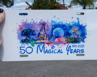 Walt Disney World 50th Anniversary License Plate - Etsy