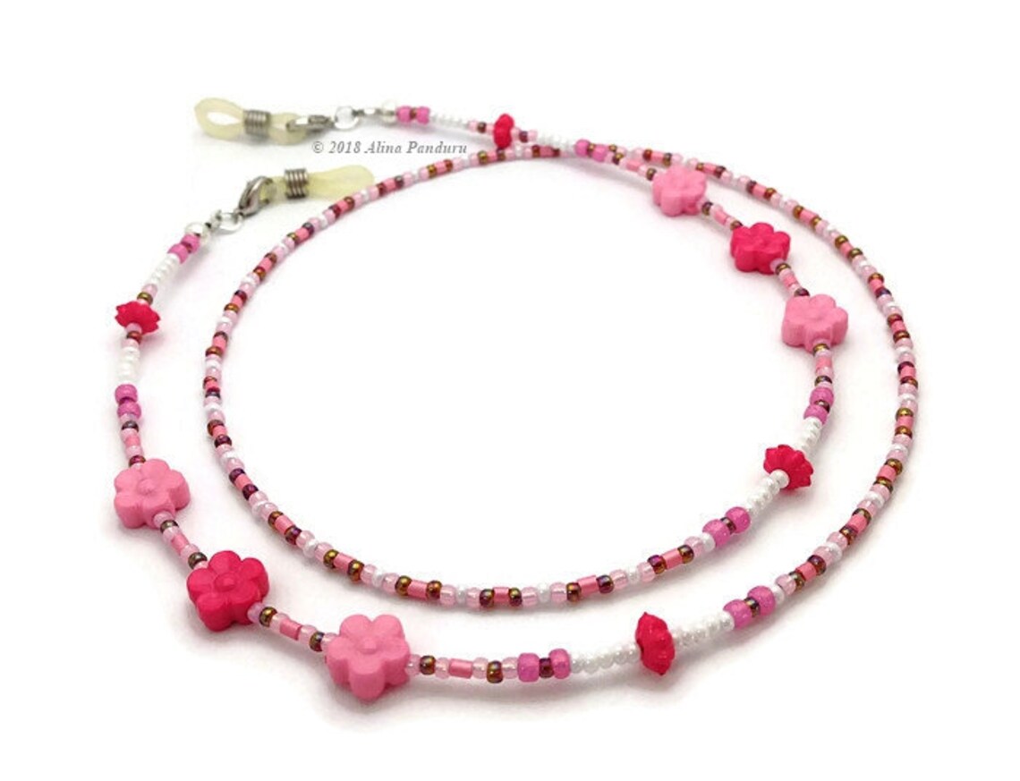 Hot Pink Flower Glasses Chain for Kids Eye Glass Chain - Etsy