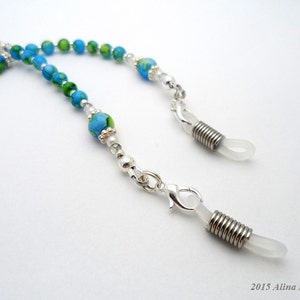 Turquoise Glasses Chain Eyeglasses Chain, Silver Eye Glass Necklace ...
