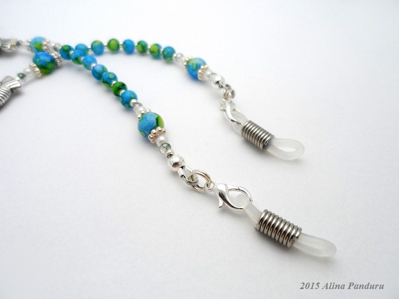 Turquoise Glasses Chain Eyeglasses Chain, Silver Eye Glass Necklace ...
