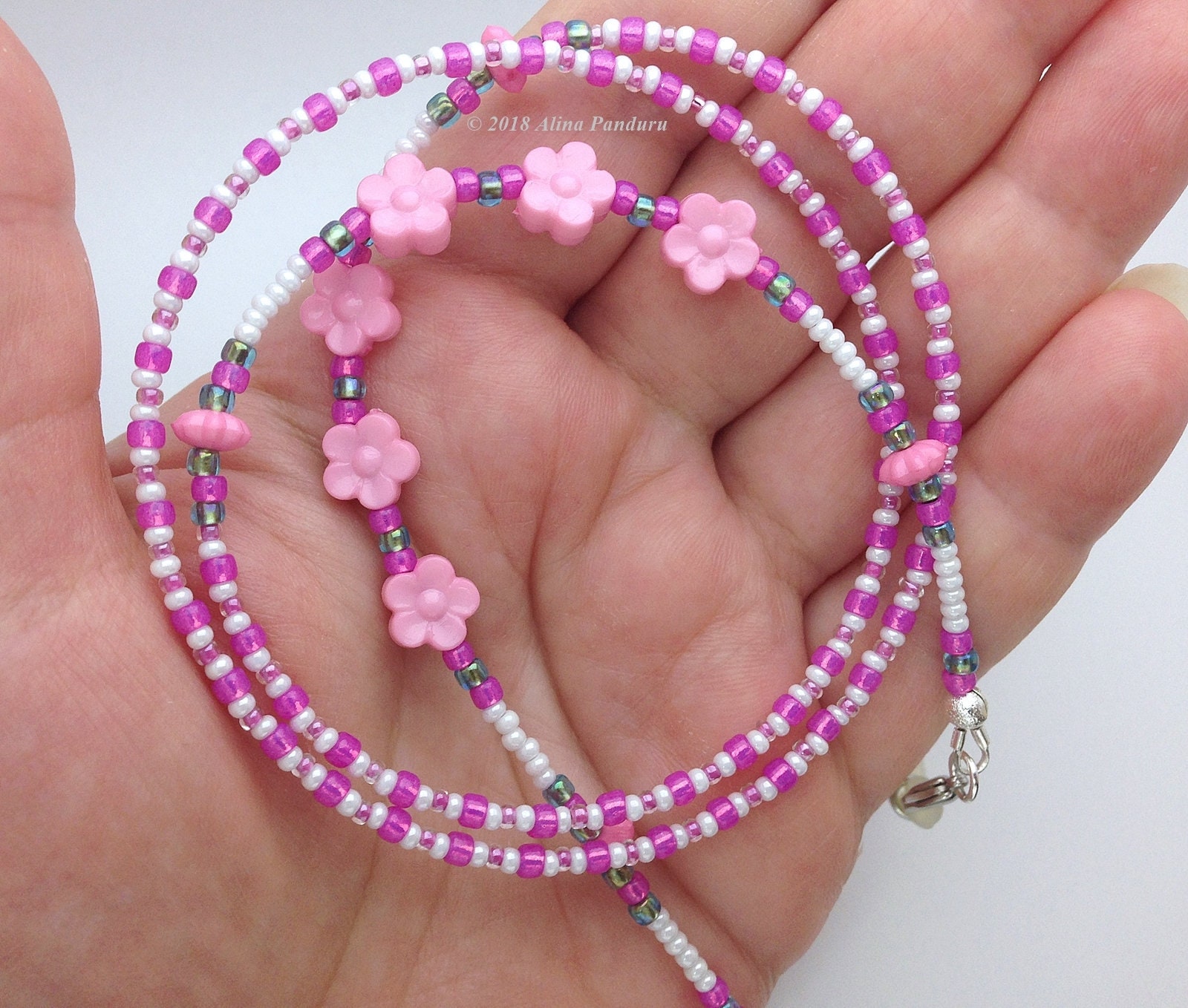 Pink Flower Glasses Chain for Kids Eye Glass Chain Necklace - Etsy