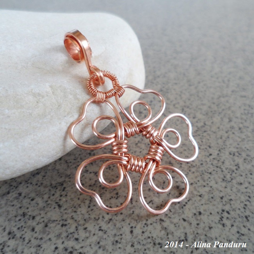 SHAMROCK Copper Pendant Irish Inspired Copper Jewelry, Handmade Wire ...