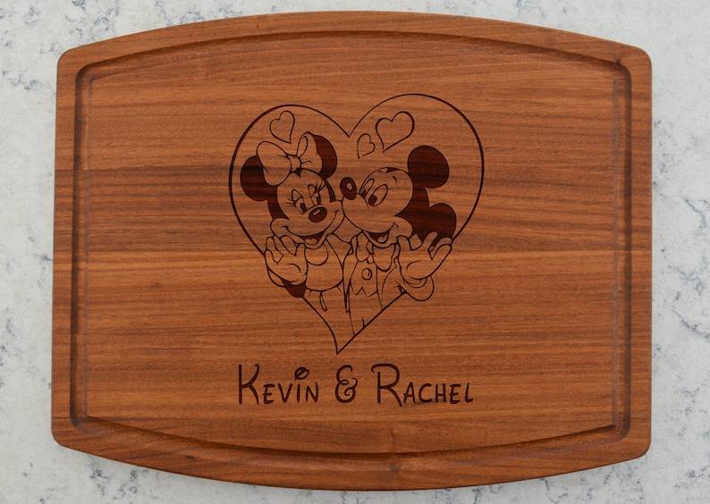 Disney Cutting Board Mickey and Minnie Mouse Personalized - Etsy