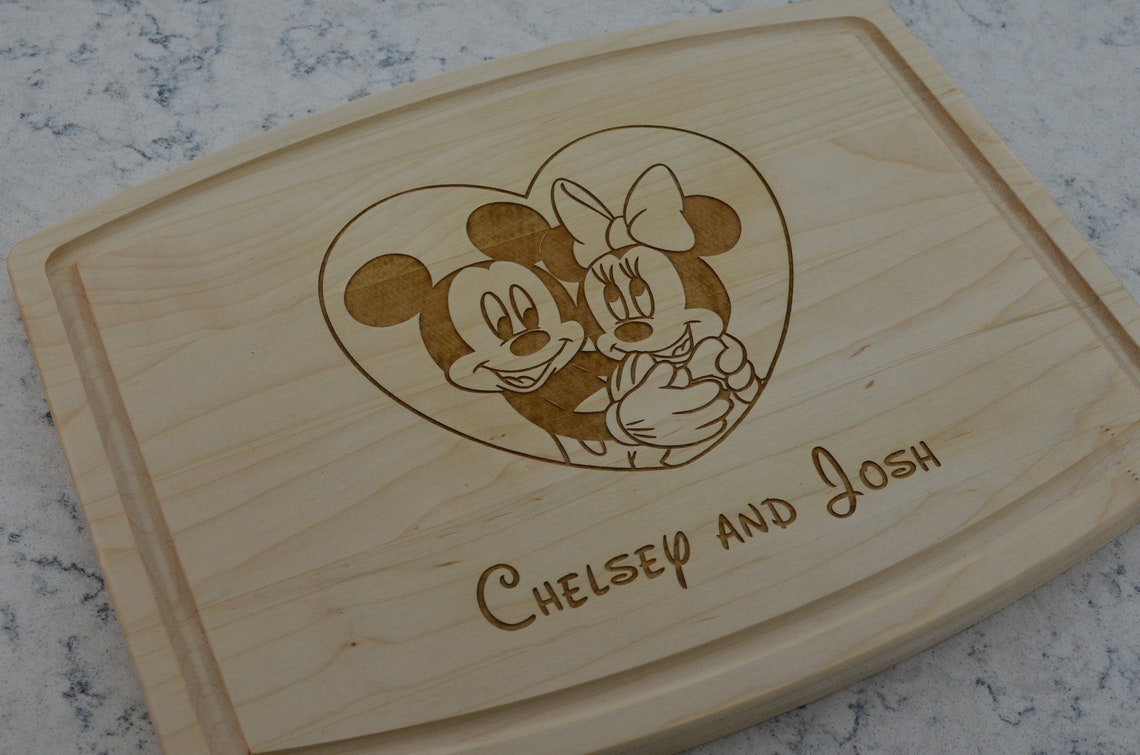 Disney Cutting Board Valentine's Day Mickey and Minnie | Etsy