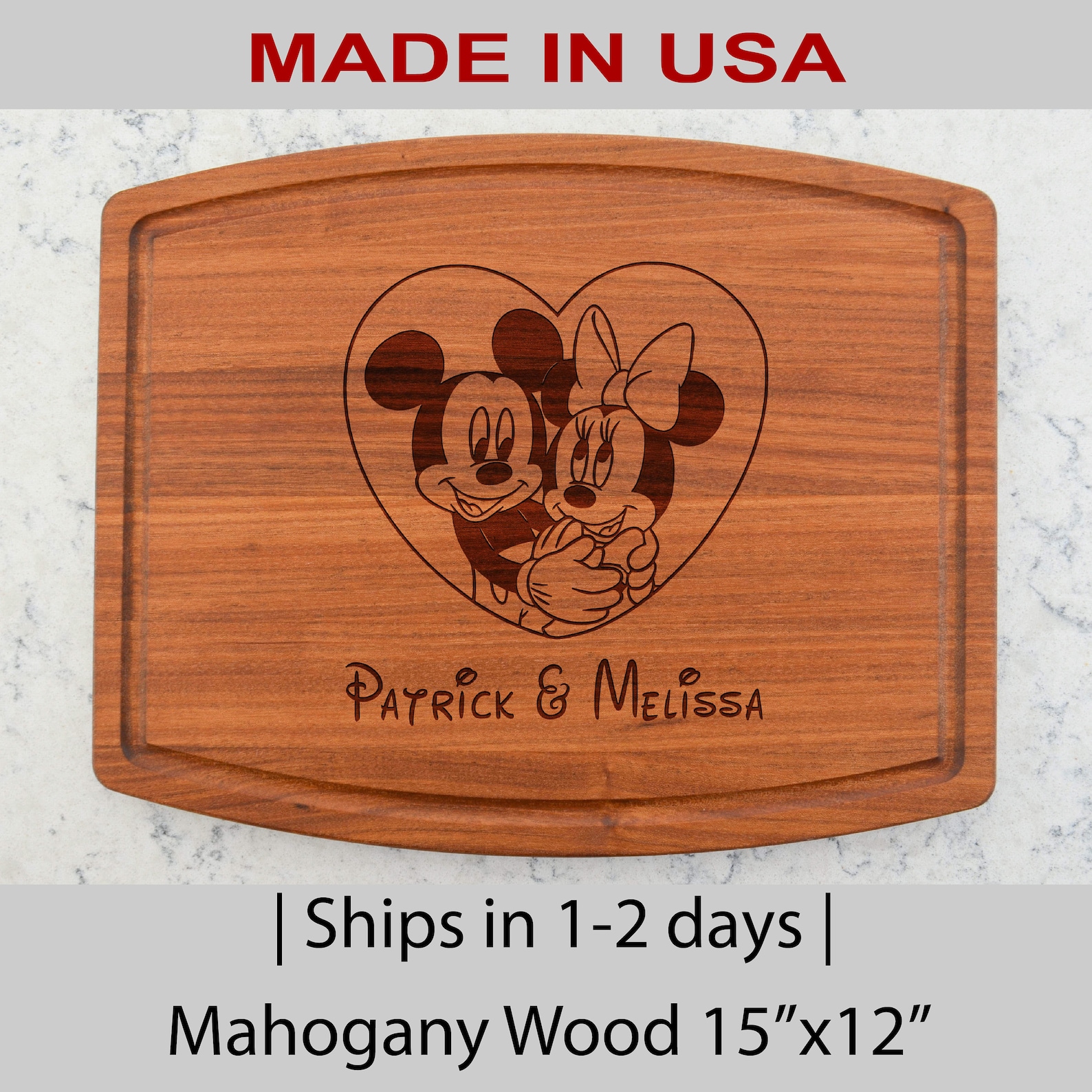 Disney Cutting Board Valentine's Day Mickey and Minnie - Etsy