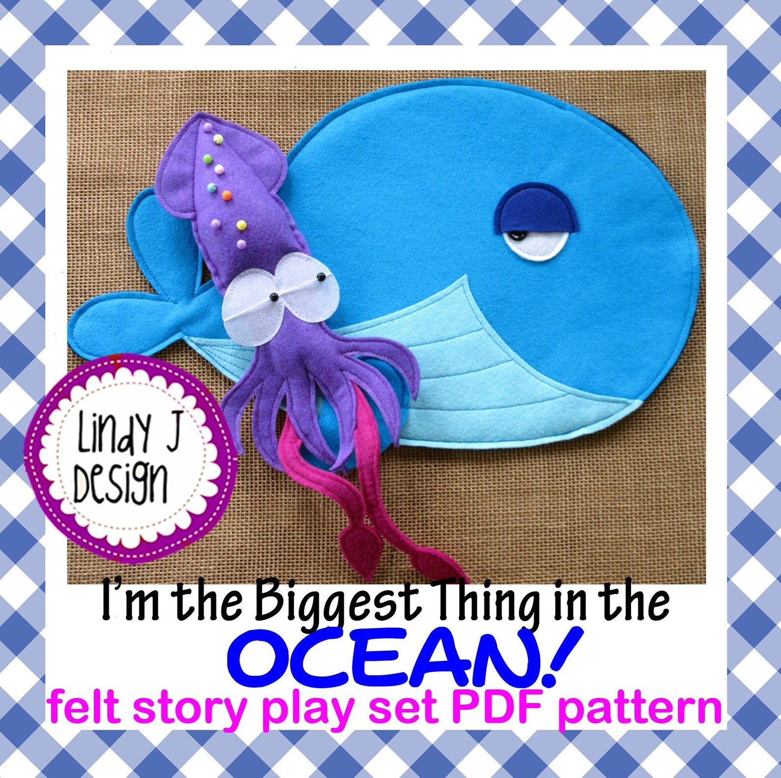 Biggest Thing in the OCEAN PDF Playset PATTERN Felt Ocean Animals Pdf ...