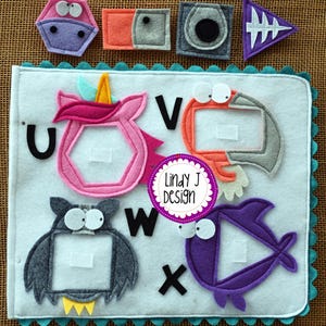 ANIMALS ALPHABET Quiet Book Pdf Pattern Felt ABC Activity Book Shape ...