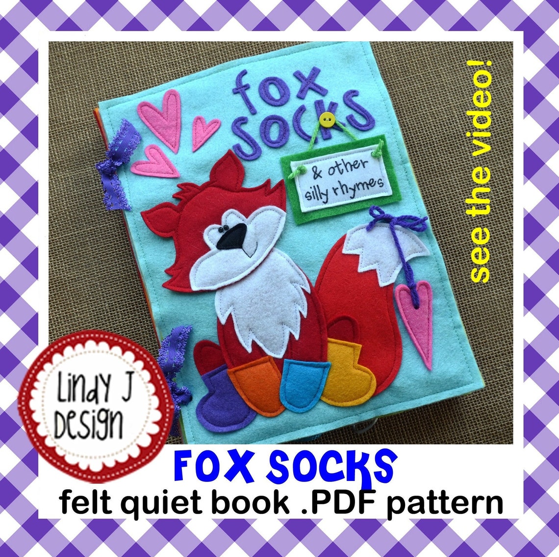 Quiet BOOK PDF Pattern Fox Socks RHYMING Felt Activity Book ...