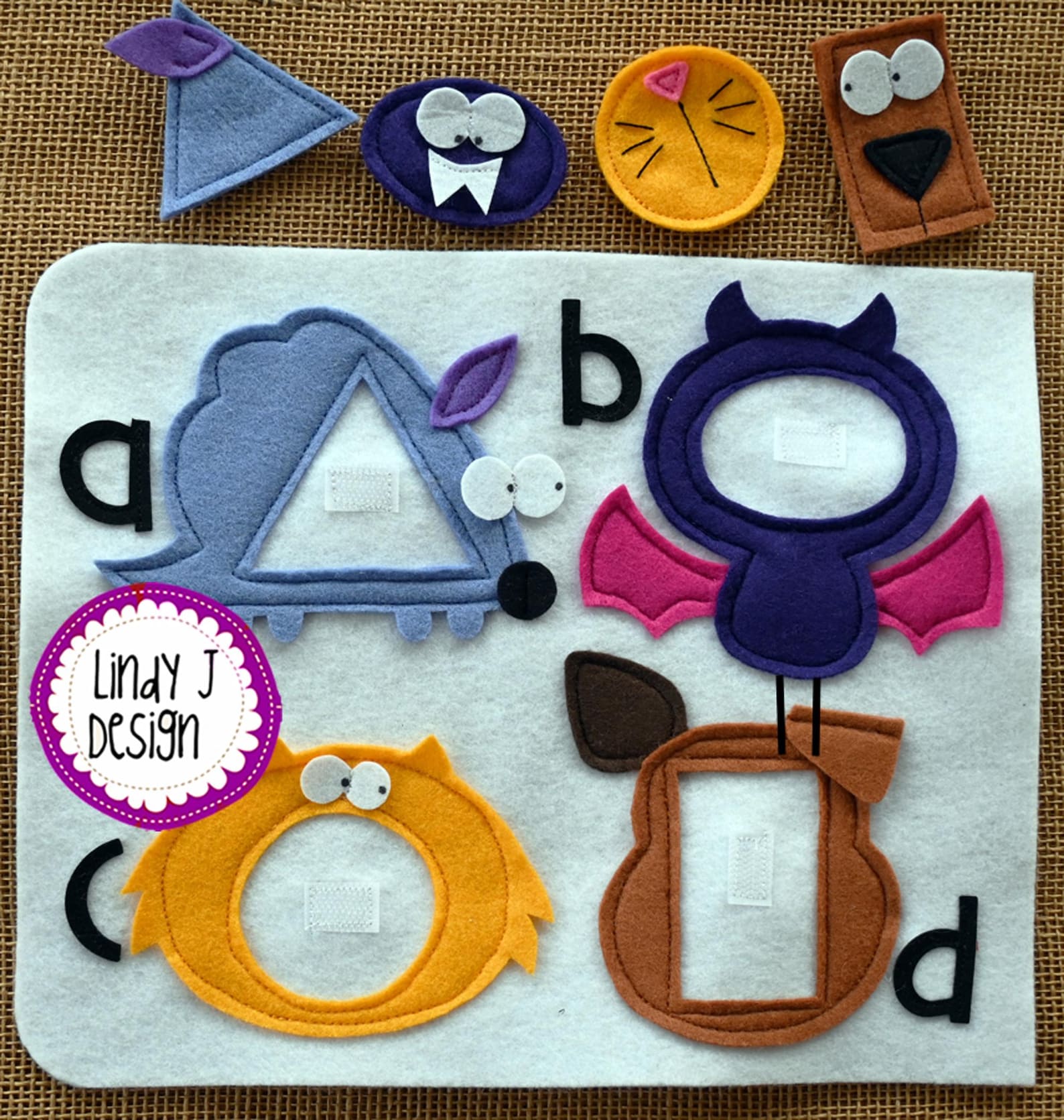 ANIMALS ALPHABET Quiet Book Pdf Pattern Felt ABC Activity Book Shape ...