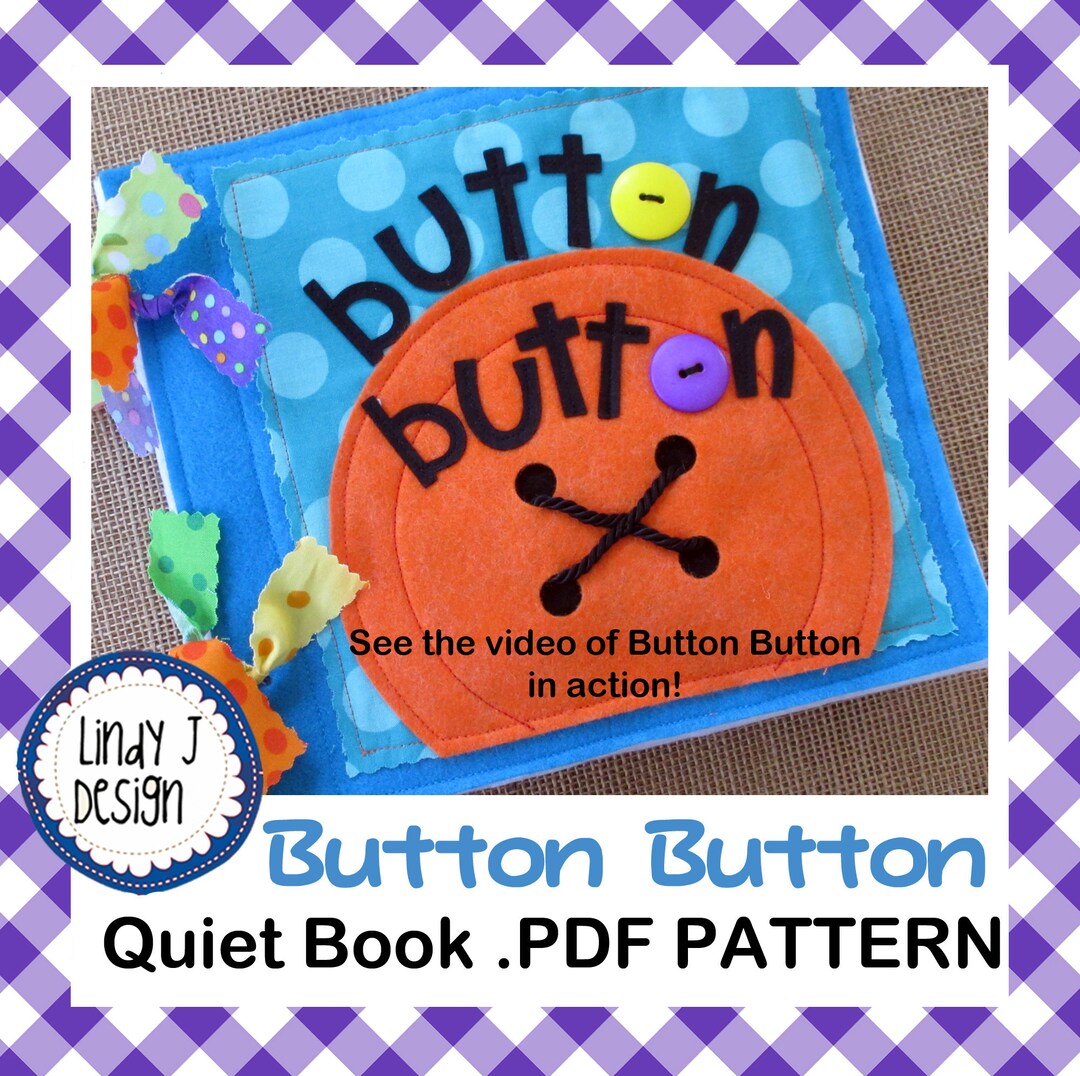 Button Button QUIET BOOK PDF Pattern, Activity Book, Developmental Book ...
