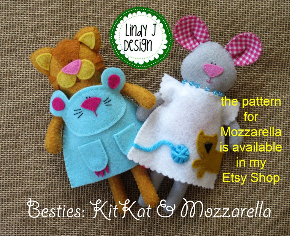 Cat Dress-up Pattern Felt KITTY Doll WARDROBE PDF Pattern Felt Cat Doll ...
