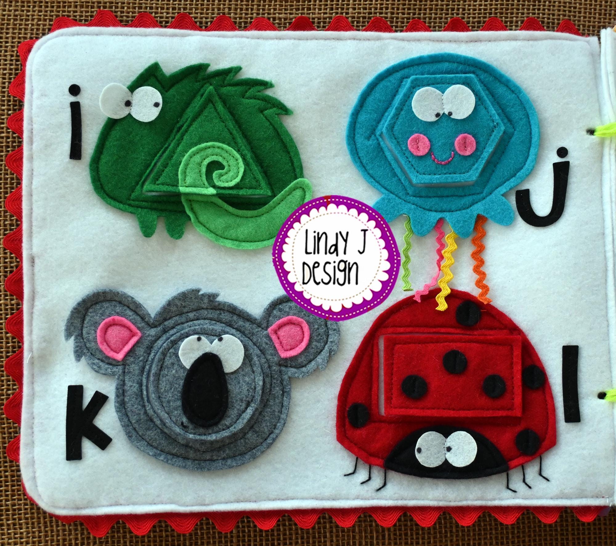 ANIMALS ALPHABET Quiet Book Pdf Pattern Felt ABC Activity Book Shape ...