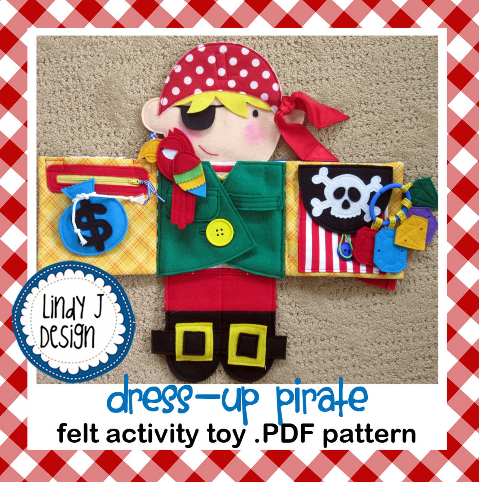 Dress-up Pirate Felt ACTIVITY Toy .PDF Pattern - Etsy