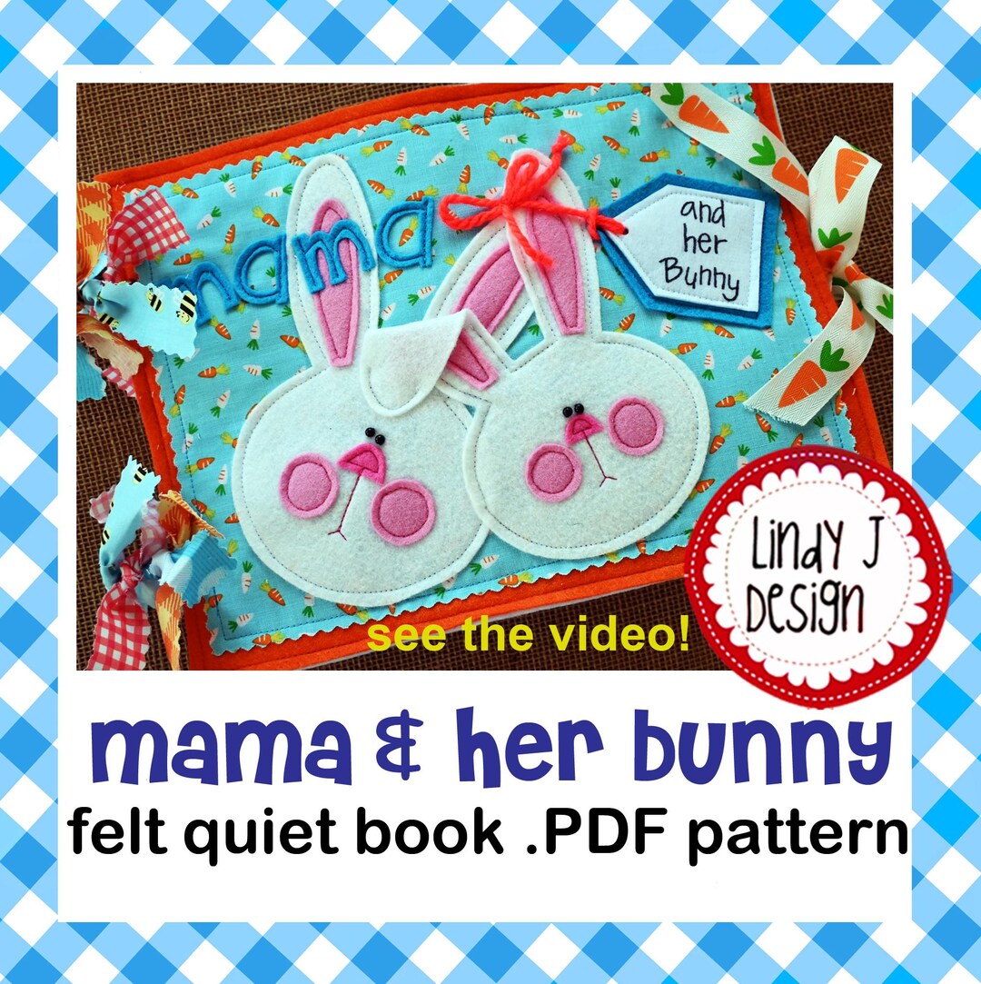 QUIET BOOK PDF Pattern Felt Bunny Activity Book Instruction Rabbit Busy ...